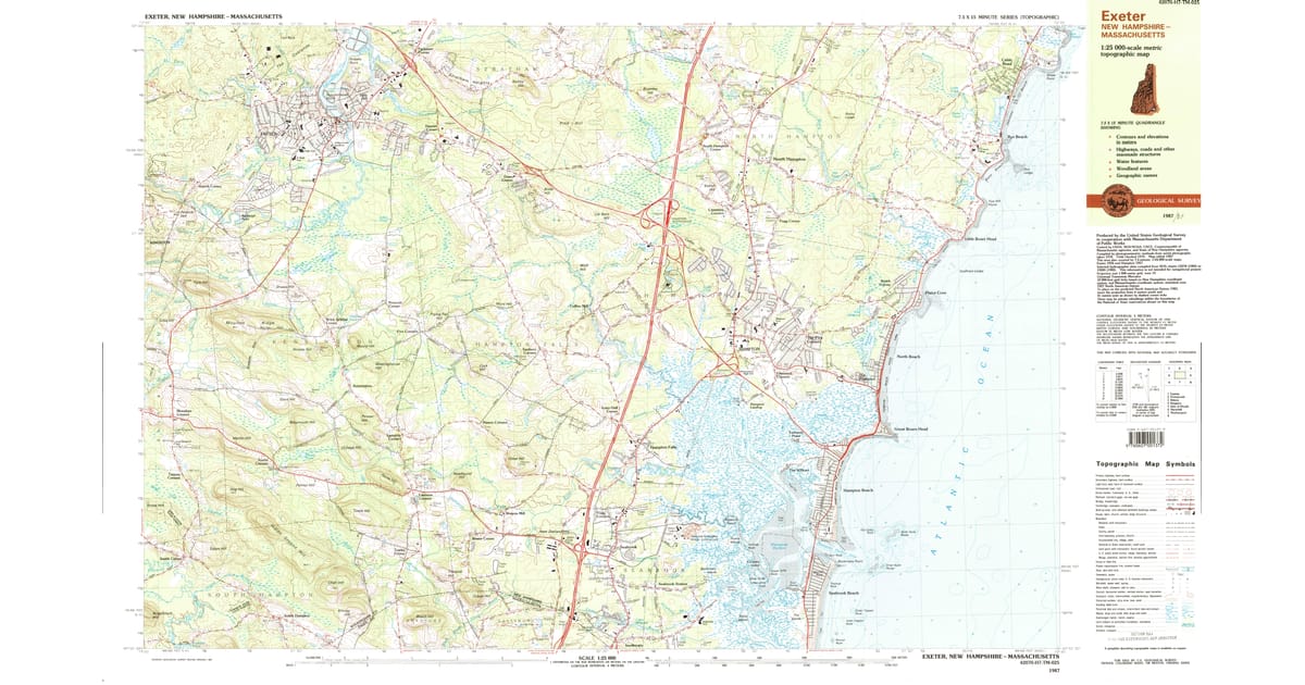 1987 Map of Exeter, Rockingham County, NH — High-Res | Pastmaps
