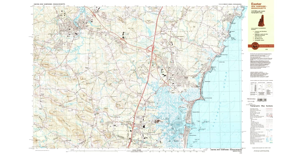 1992 Map of Exeter, Rockingham County, NH — High-Res | Pastmaps
