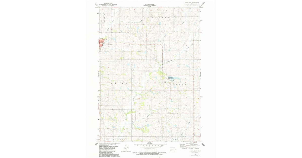 1983 Map of Exira East, Audubon County, IA — High-Res | Pastmaps