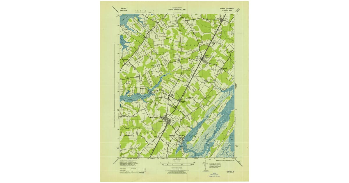 1944 Map of Exmore, VA — High-Res | Pastmaps