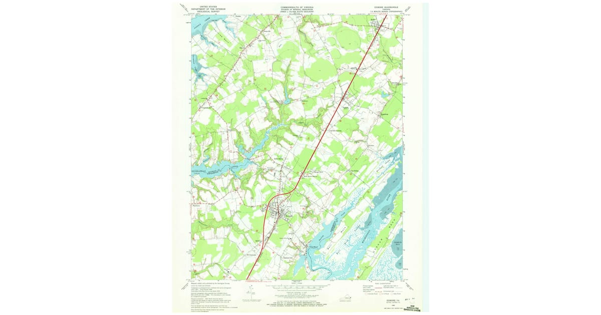 1968 Map of Exmore, VA — High-Res, 1972 Print #2 | Pastmaps