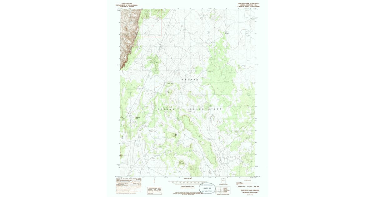 1985 Map of Explosive Rock, Coconino County, AZ — High-Res | Pastmaps