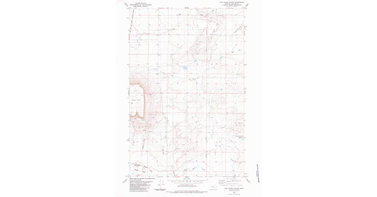 1983 Map of Fair Haven Colony, MT — High-Res, 1985 Print | Pastmaps