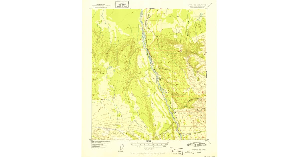 1951 Map of Fairbanks A-5, Denali Borough, AK — High-Res | Pastmaps
