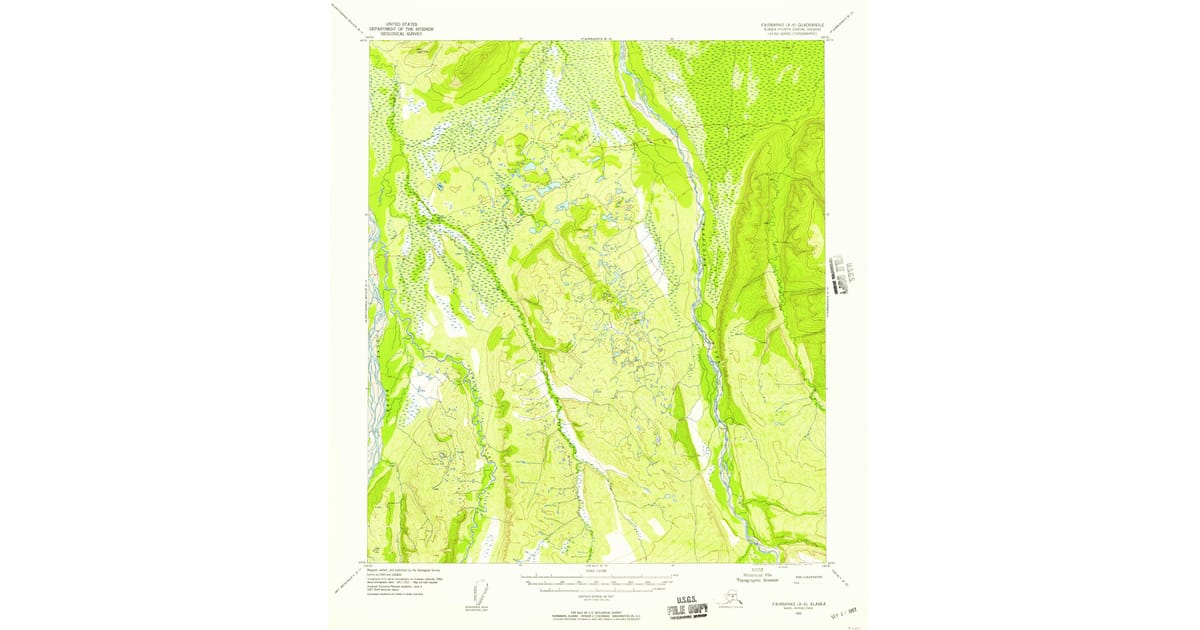 1952 Map of Fairbanks A-6, Denali Borough, AK — High-Res | Pastmaps