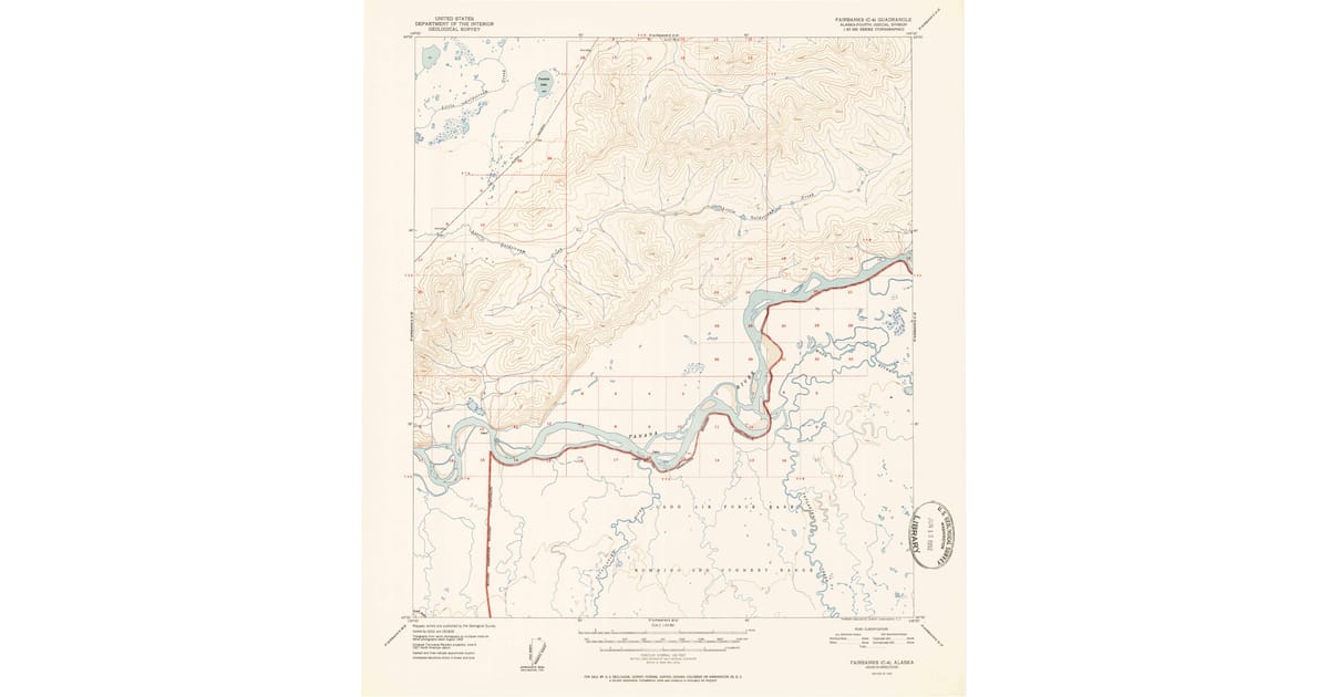 1952 Map of Fairbanks C-4, Yukon-Koyukuk Borough, AK — High-Res | Pastmaps