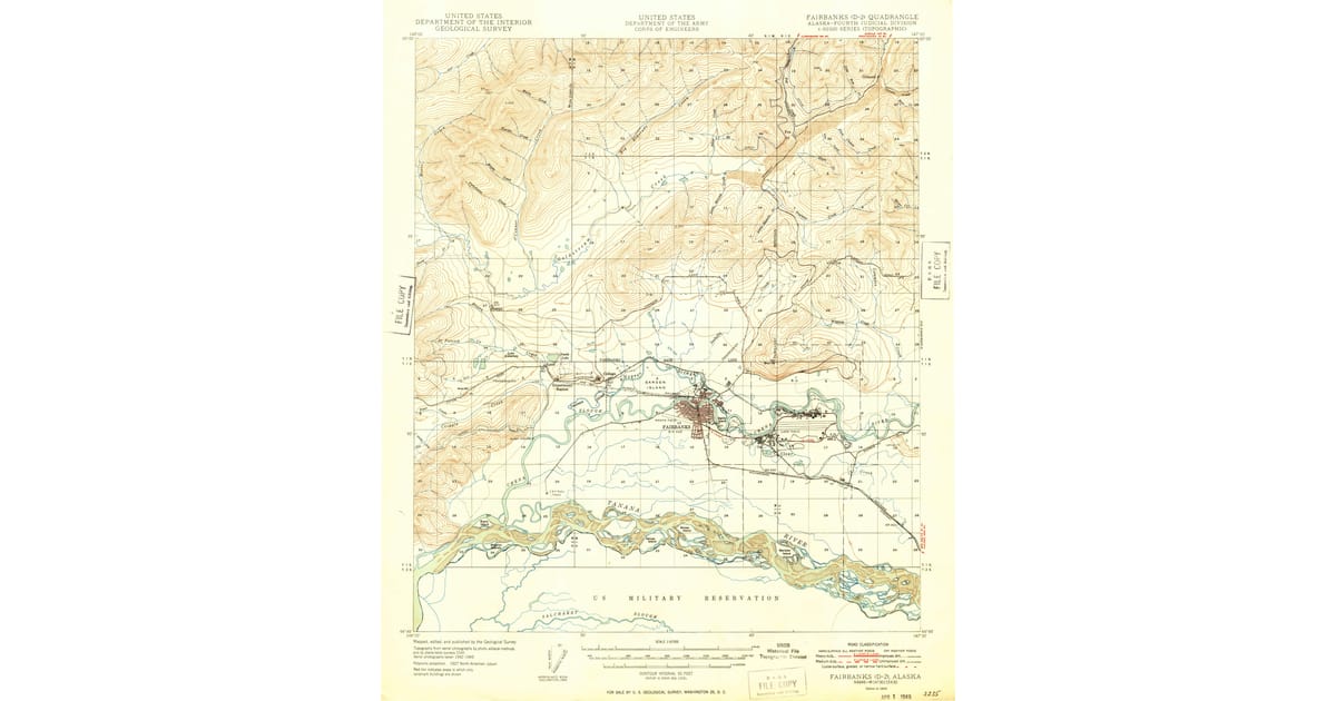 Old Maps of Musk Ox, AK for Academic Research | Pastmaps