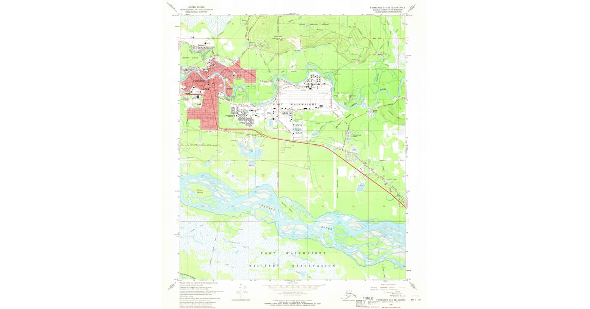 1966 Map of Fairbanks D-2 SE, Fairbanks North Star Borough, AK — High ...