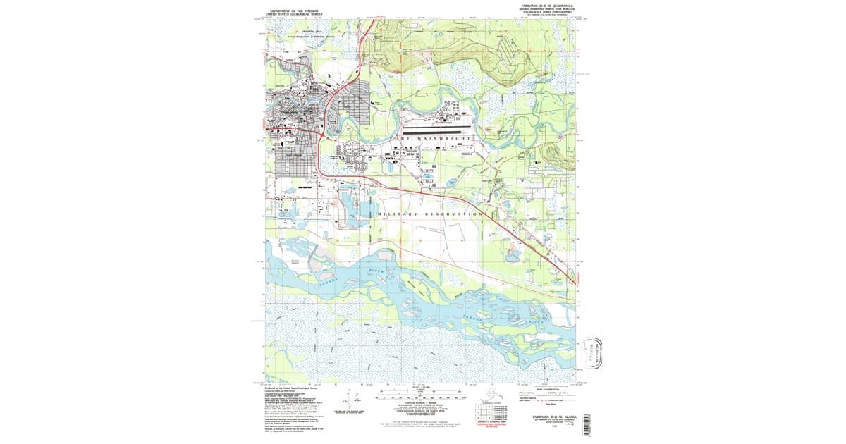 1992 Map of Fairbanks D-2 SE, Fairbanks North Star Borough, AK — High ...