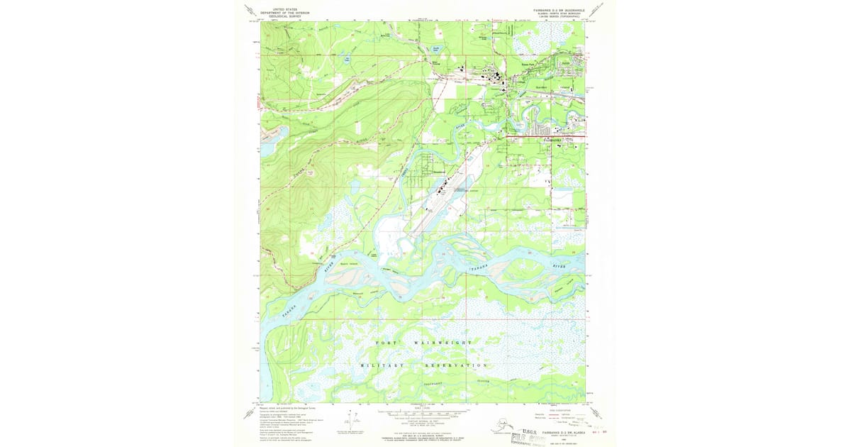 1966 Map of Fairbanks D-2 SW, Fairbanks North Star Borough, AK — High ...