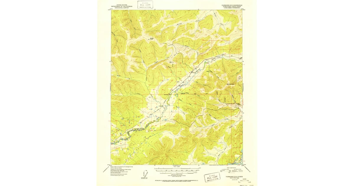 1952 Map of Fairbanks D-3, Fairbanks North Star Borough, AK — High-Res ...