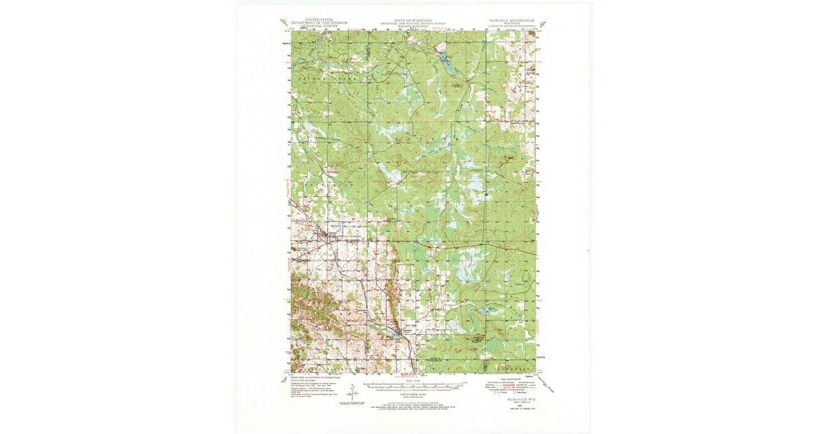 1948 Map of Fairchild, WI — High-Res, 1984 Print | Pastmaps