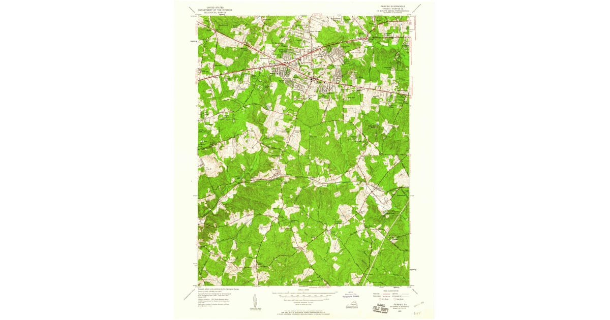 1955 Map of Fairfax, VA — High-Res, 1960 Print | Pastmaps