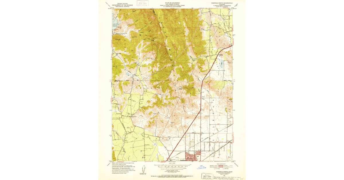 1951 Map of Fairfield North, Solano County, CA — High-Res | Pastmaps
