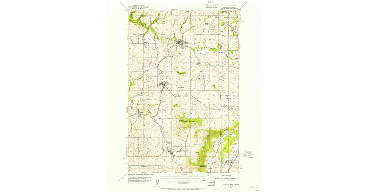 1954 Map of Fairfield, WA — High-Res | Pastmaps
