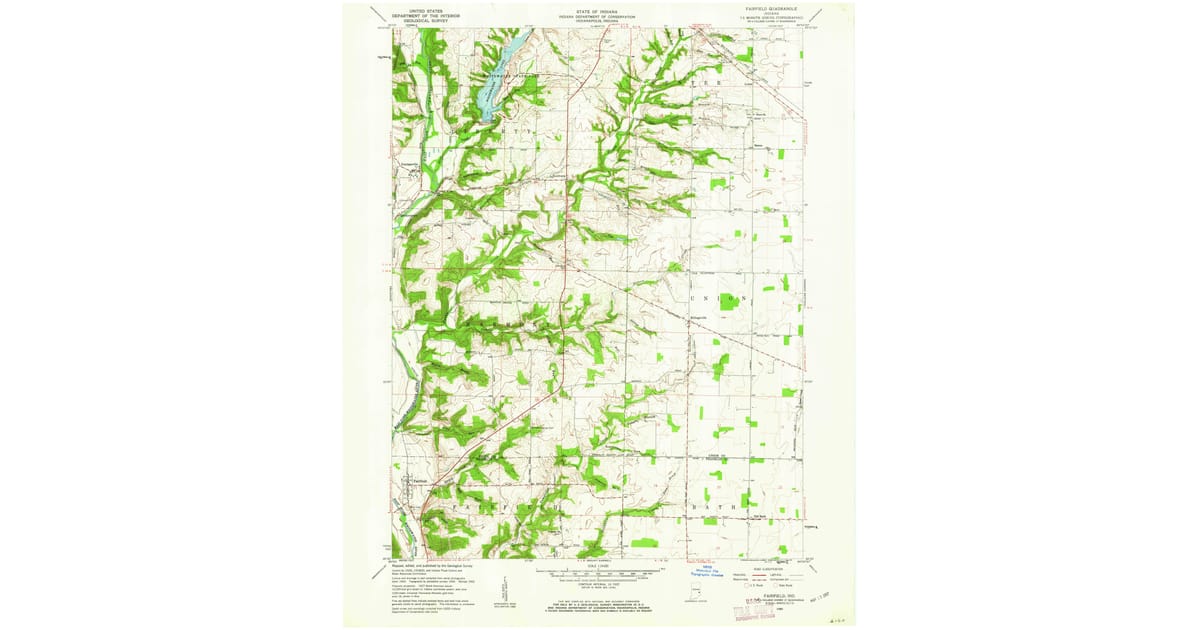 1960 Map of Fairfield, Union County, IN — High-Res | Pastmaps