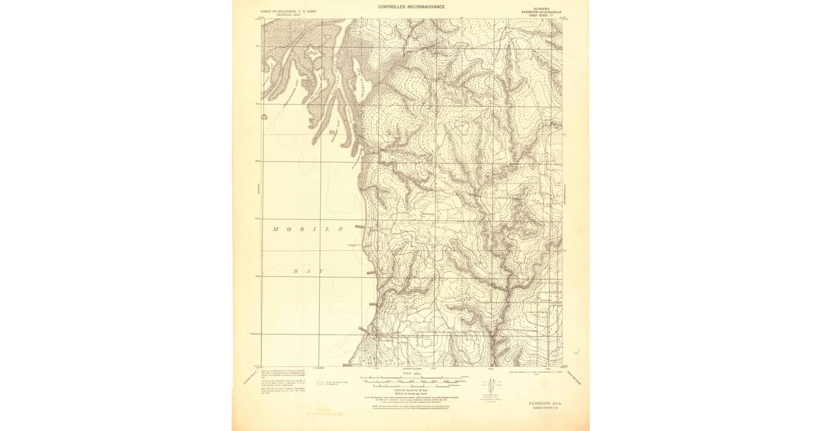 1943 Map of Fairhope, AL — High-Res | Pastmaps