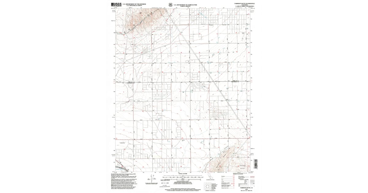 1995 Map of Fairmont Butte, Los Angeles County, CA — High-Res | Pastmaps