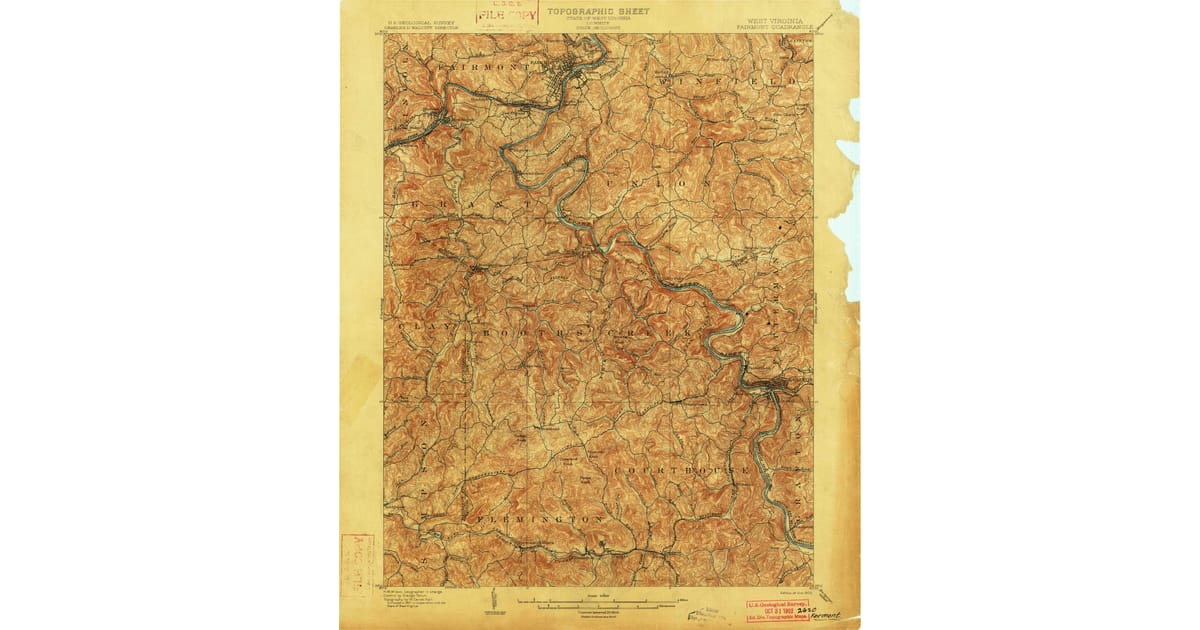 Old Maps of Whitehall, WV for Hiking & Exploration | Pastmaps