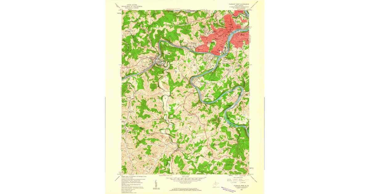 1958 Map of Fairmont West, Marion County, WV — High-Res | Pastmaps