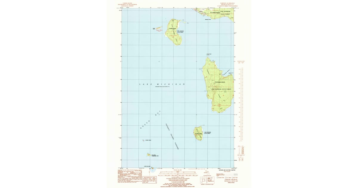 1985 Map of Fairport, Delta County, MI — High-Res | Pastmaps
