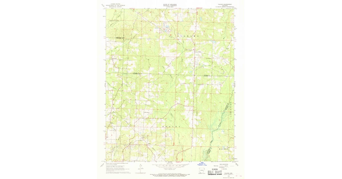 1968 Map of Falcon, Lafayette County, AR — High-Res | Pastmaps