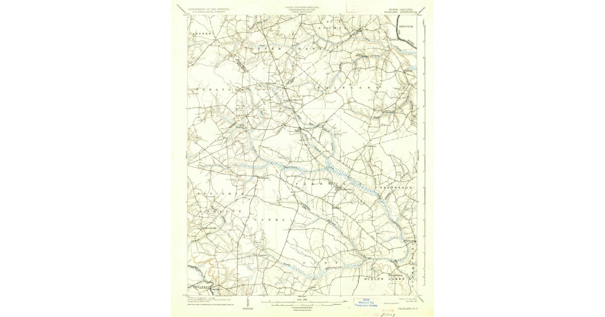 Old Maps of Fountain, NC for Hiking & Exploration | Pastmaps