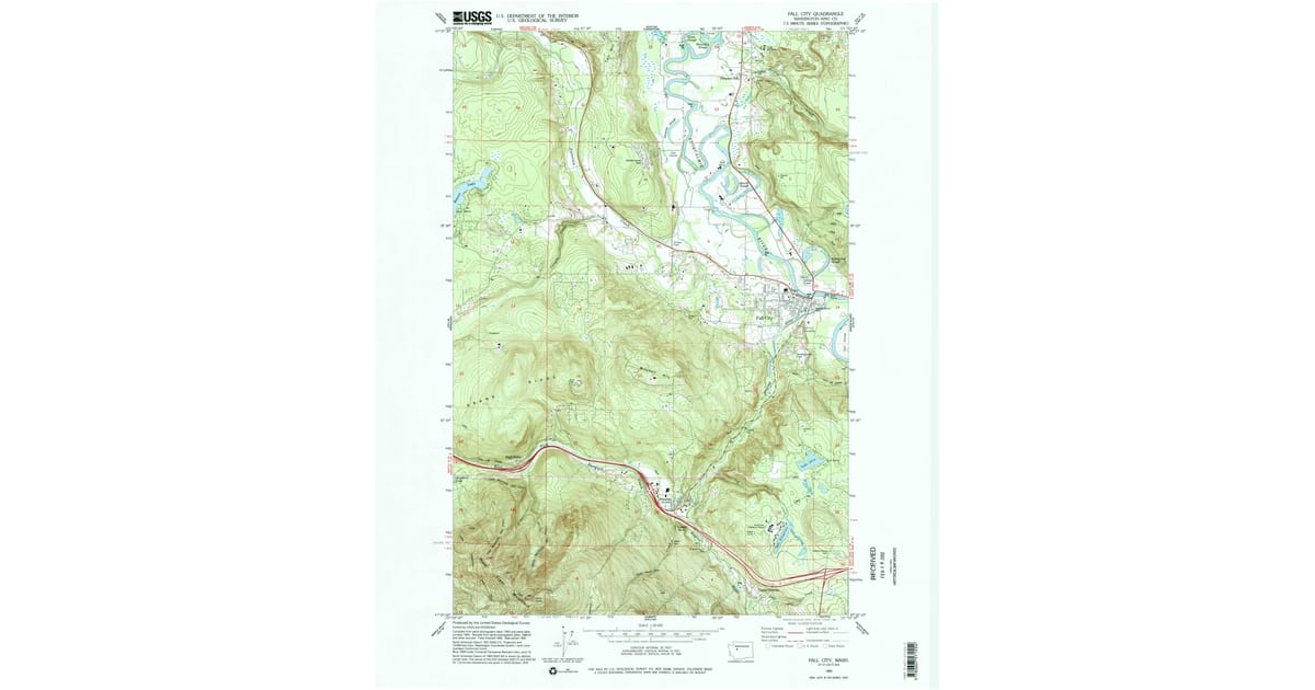 1993 Map of Fall City, WA — High-Res | Pastmaps