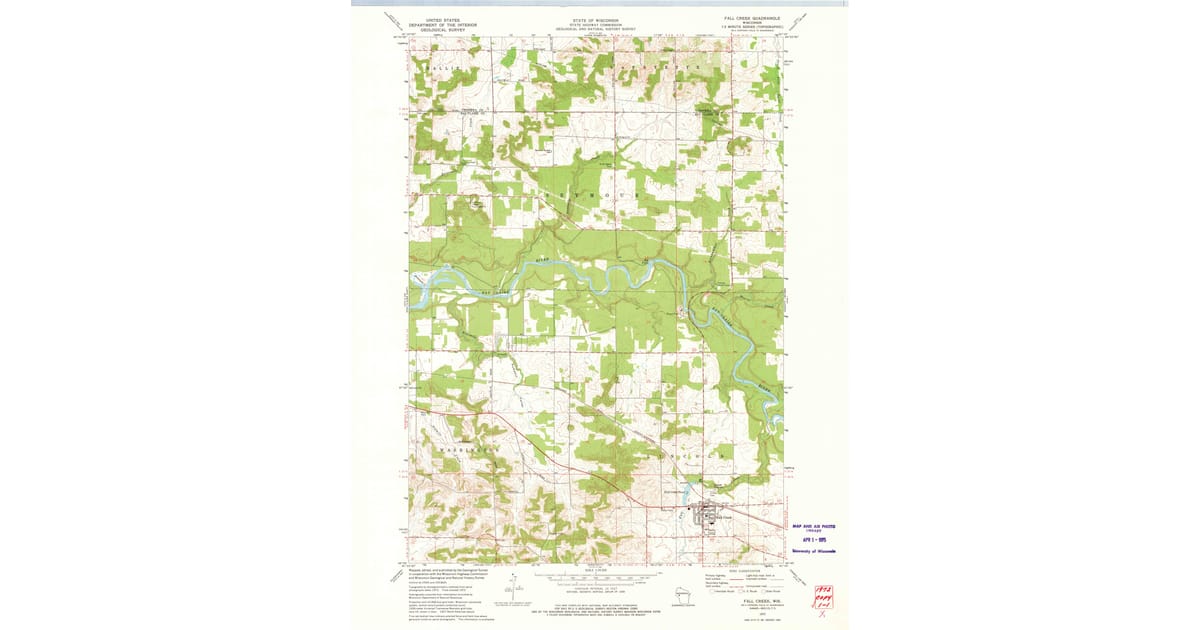 1972 Map of Fall Creek, WI — High-Res | Pastmaps