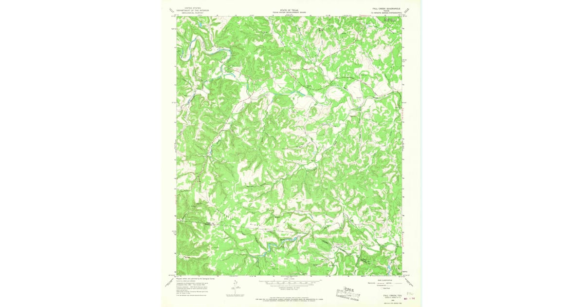 1964 Map of Fall Creek, Kerr County, TX — High-Res | Pastmaps
