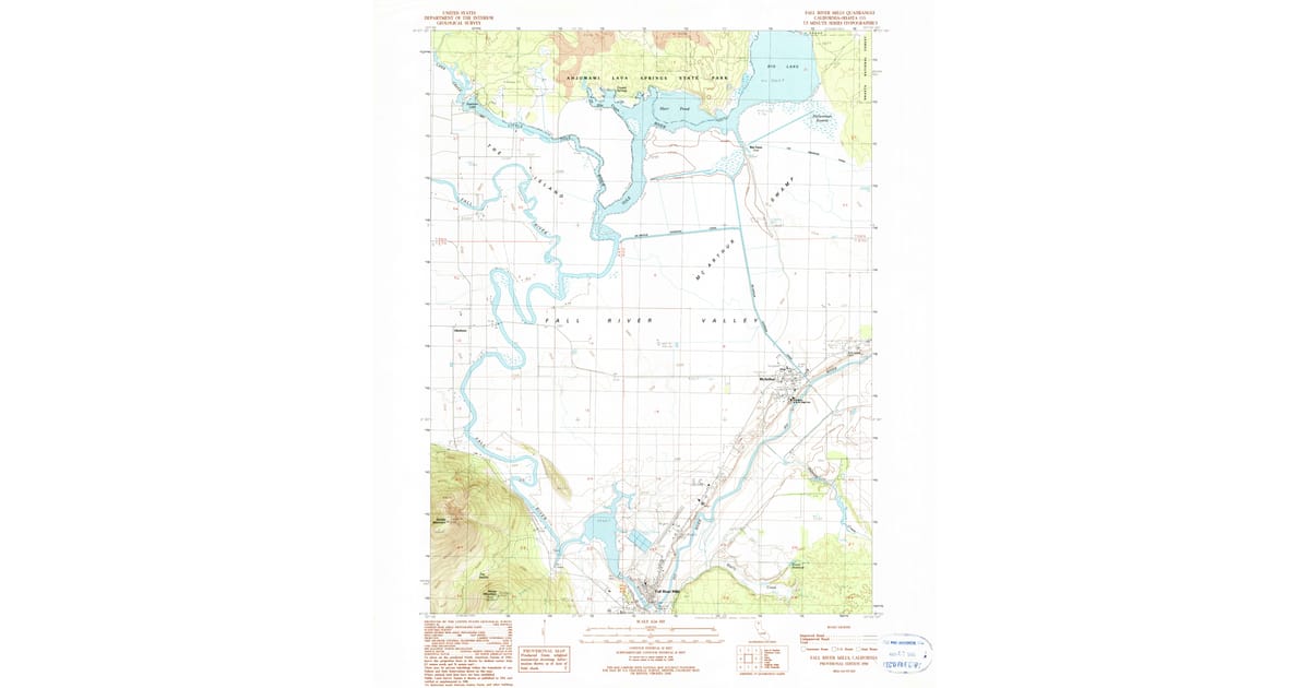 1990 Map of Fall River Mills, CA — High-Res | Pastmaps