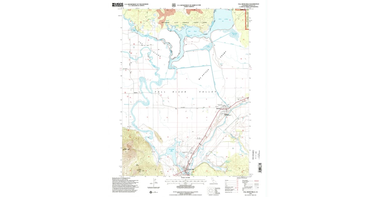 1995 Map of Fall River Mills, CA — High-Res | Pastmaps