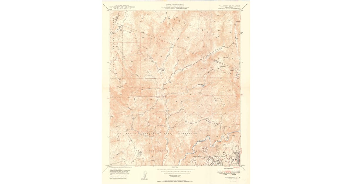 1949 Map of Fallbrook, CA — High-Res | Pastmaps