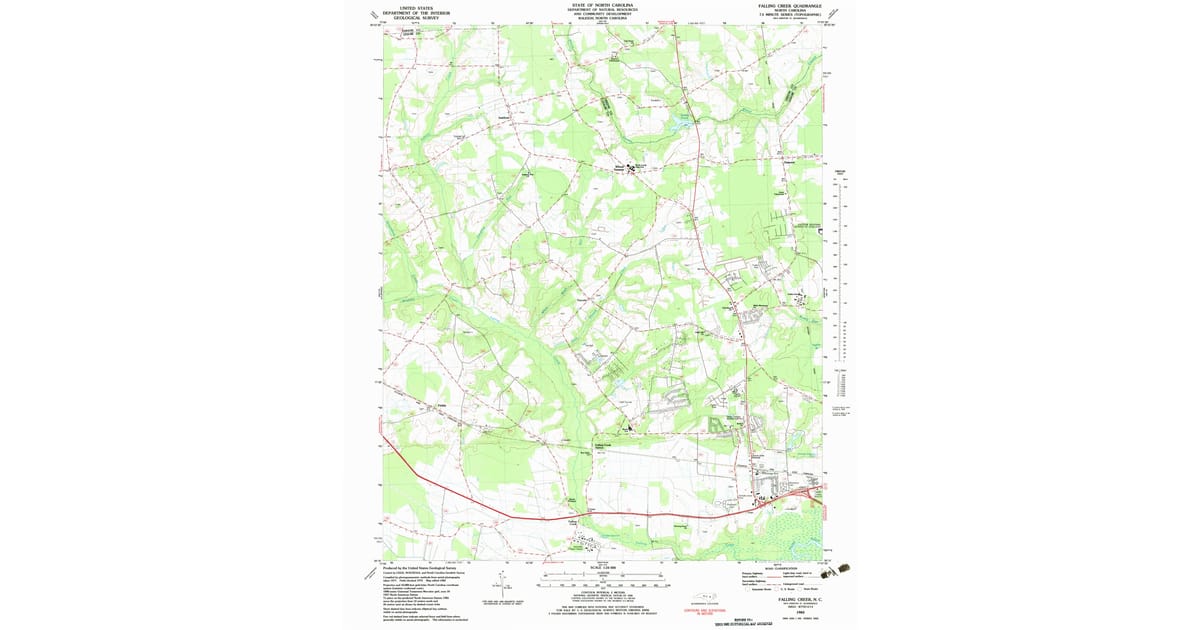 1983 Map of Falling Creek, Lenoir County, NC — High-Res | Pastmaps