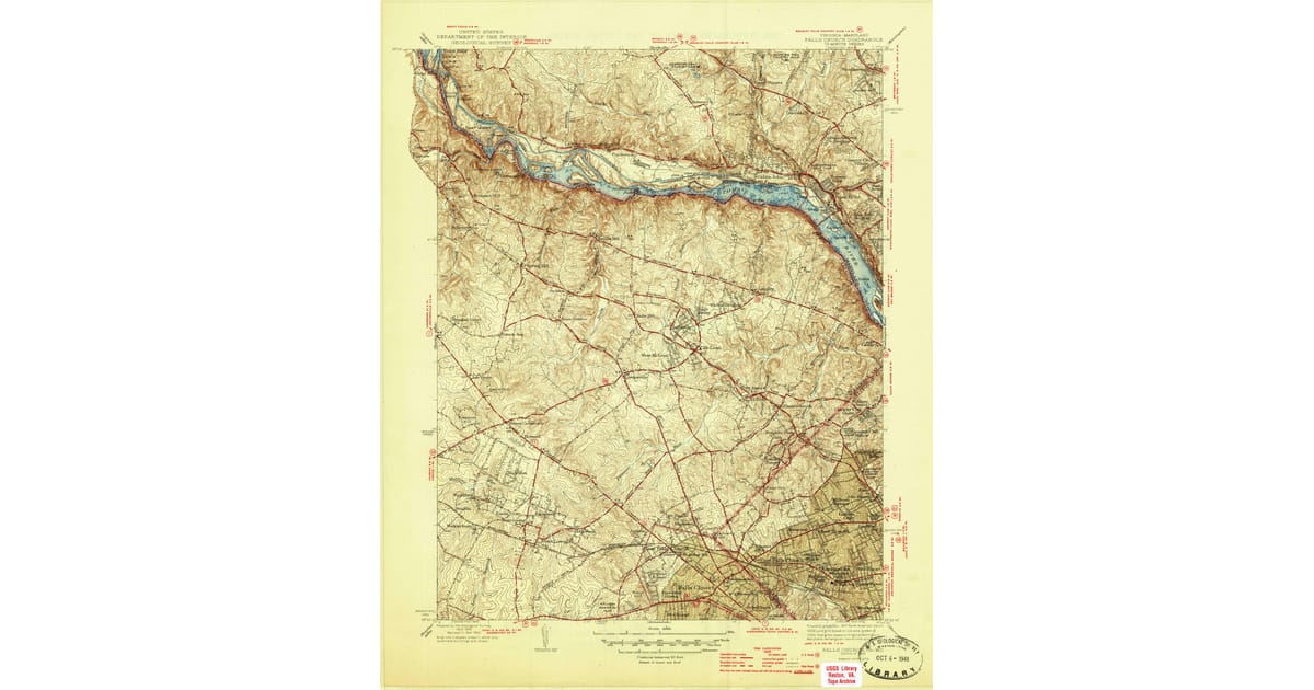 1945 Map of Falls Church, Fairfax County, VA — High-Res, 1945 Print #2 ...
