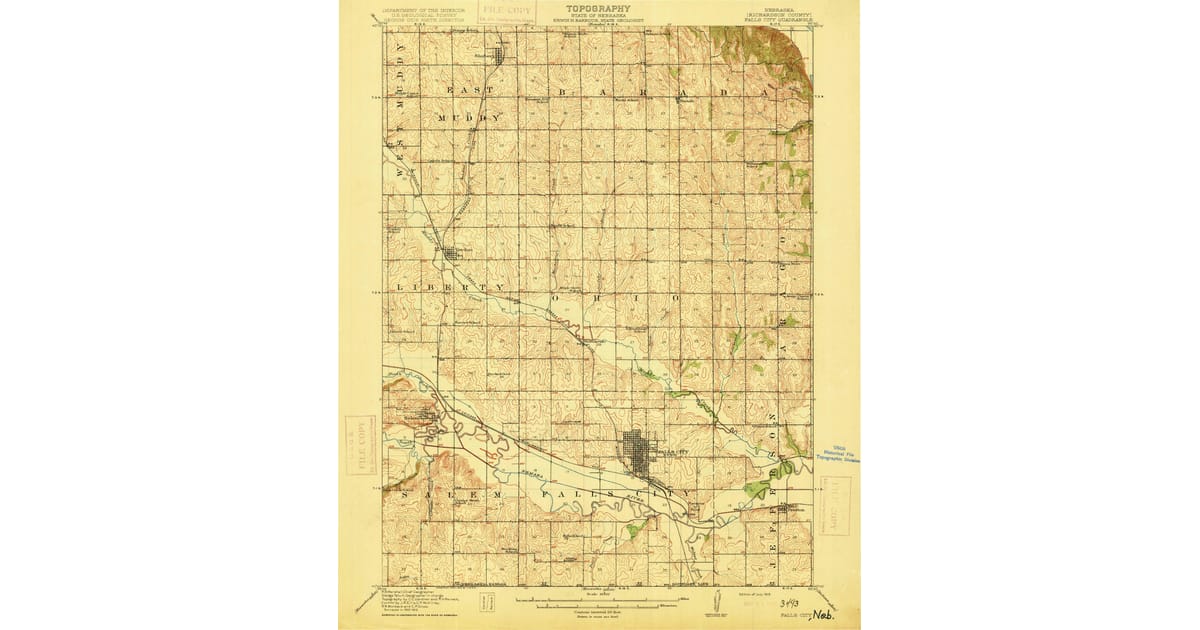 1915 Map of Falls City, NE — High-Res | Pastmaps