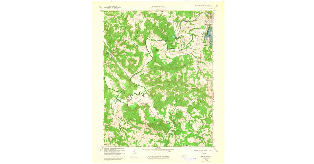 1963 Map of Falls of Rough, Grayson County, KY — High-Res | Pastmaps