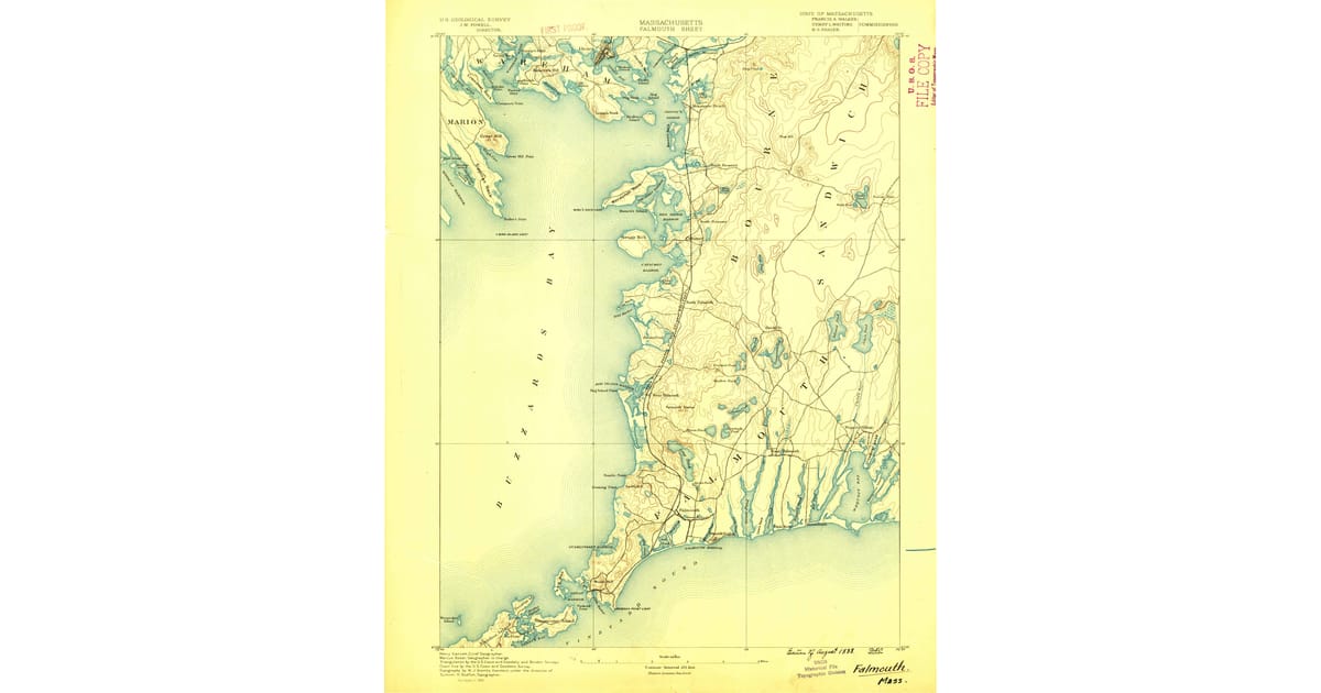 1888 Map of Falmouth, Barnstable County, MA — High-Res | Pastmaps