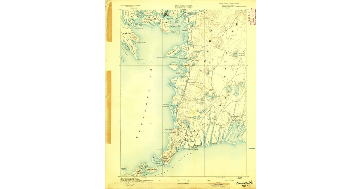1893 Map of Falmouth, Barnstable County, MA — High-Res | Pastmaps