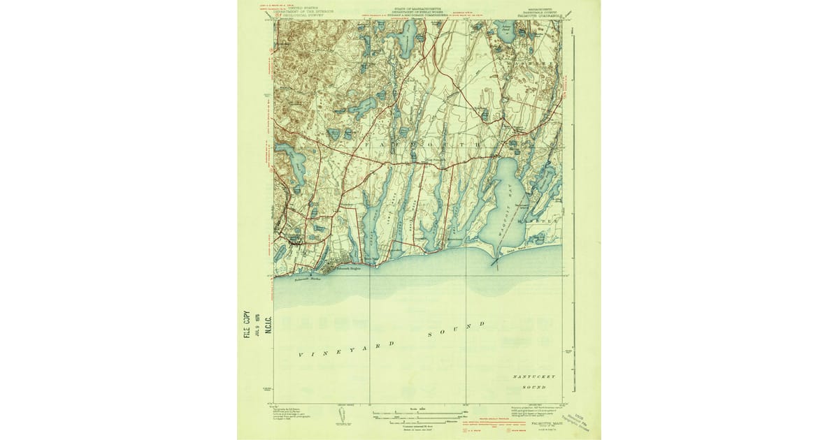 1941 Map of Falmouth, Barnstable County, MA — High-Res | Pastmaps