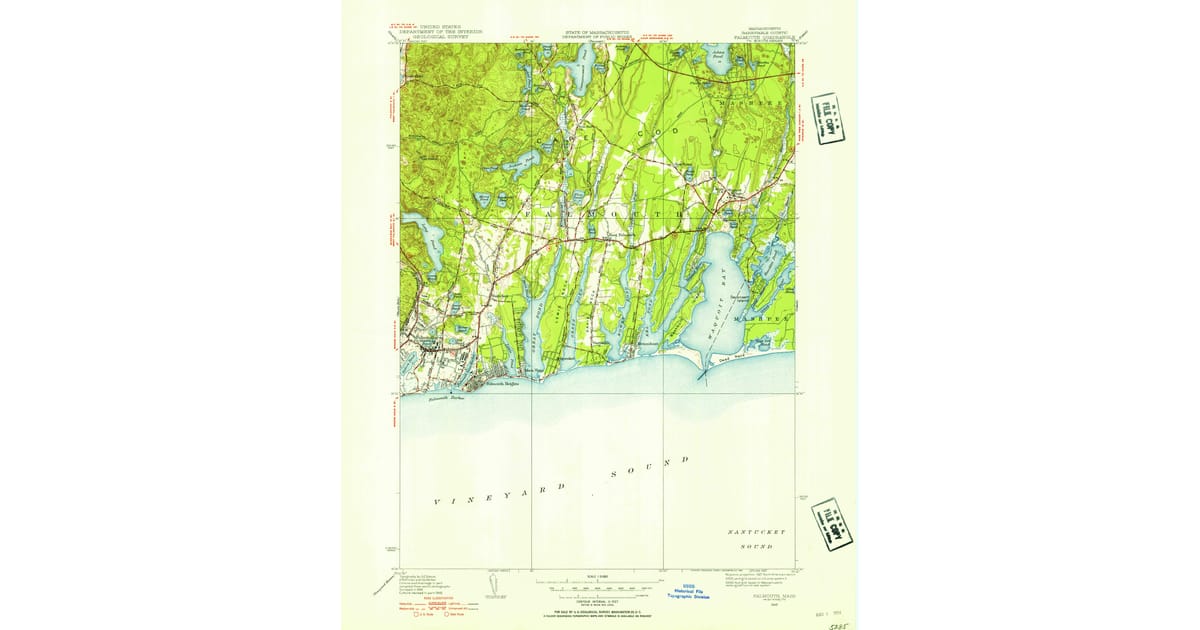 1946 Map of Falmouth, Barnstable County, MA — High-Res | Pastmaps