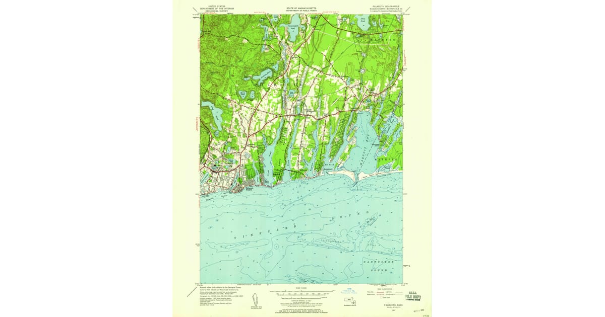 1957 Map of Falmouth, Barnstable County, MA — High-Res | Pastmaps