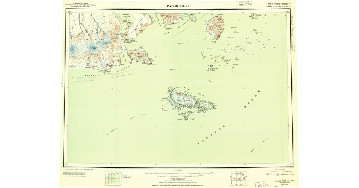 1950 Map of False Pass, AK — High-Res | Pastmaps