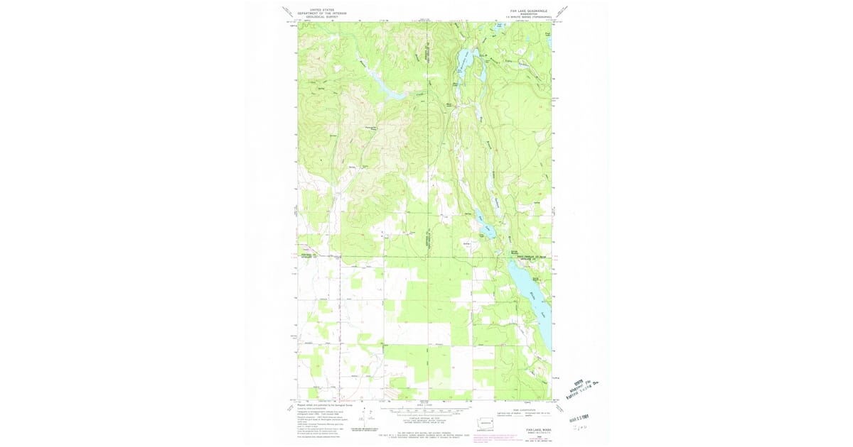 1968 Map of Fan Lake, Spokane County, WA — High-Res, 1981 Print | Pastmaps