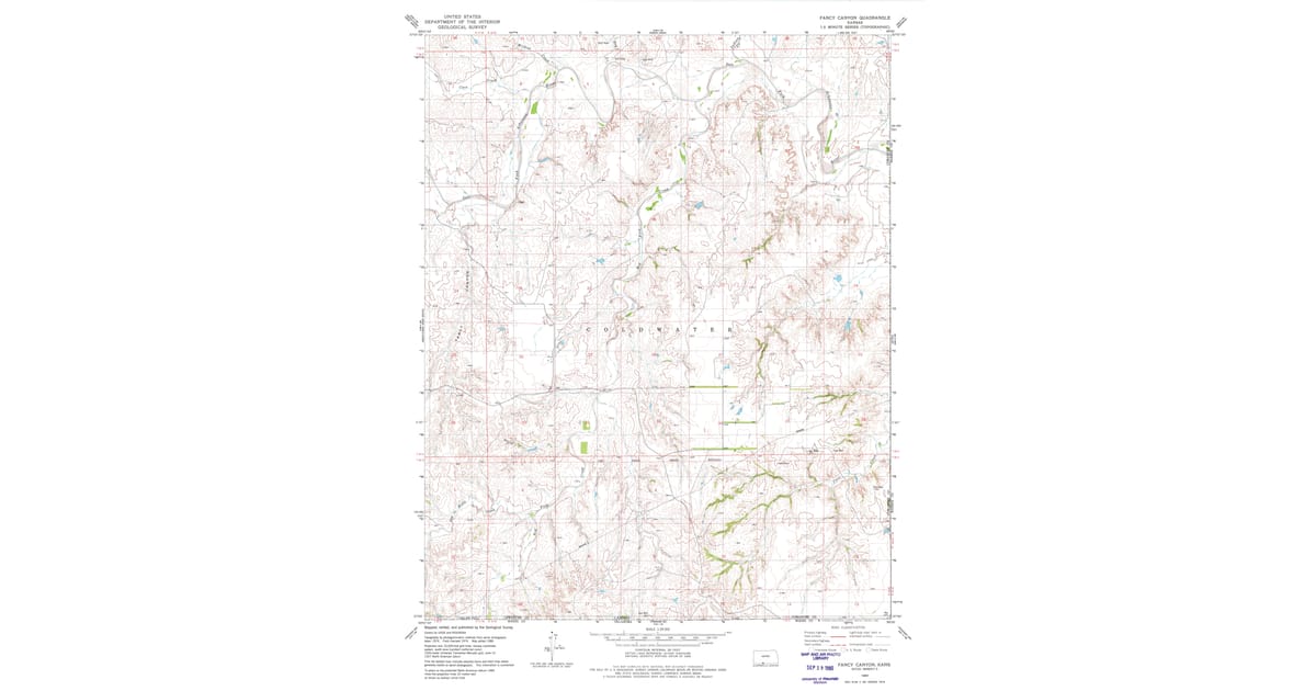 1980 Map of Fancy Canyon, Comanche County, KS — High-Res | Pastmaps