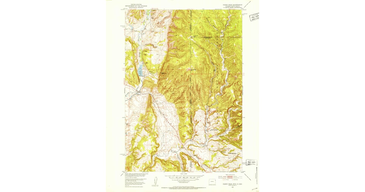 1951 Map of Fanny Peak, Weston County, WY — High-Res | Pastmaps