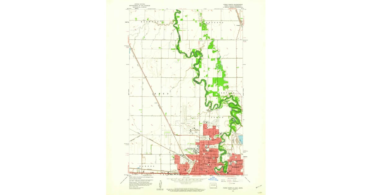 1959 Map of Fargo North, Cass County, ND — High-Res | Pastmaps