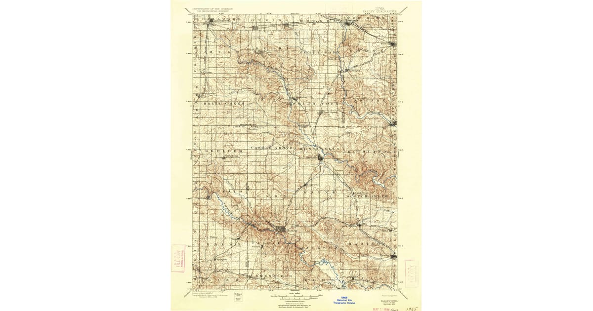 1900 Map of Farley, IA — High-Res, 1934 Print | Pastmaps