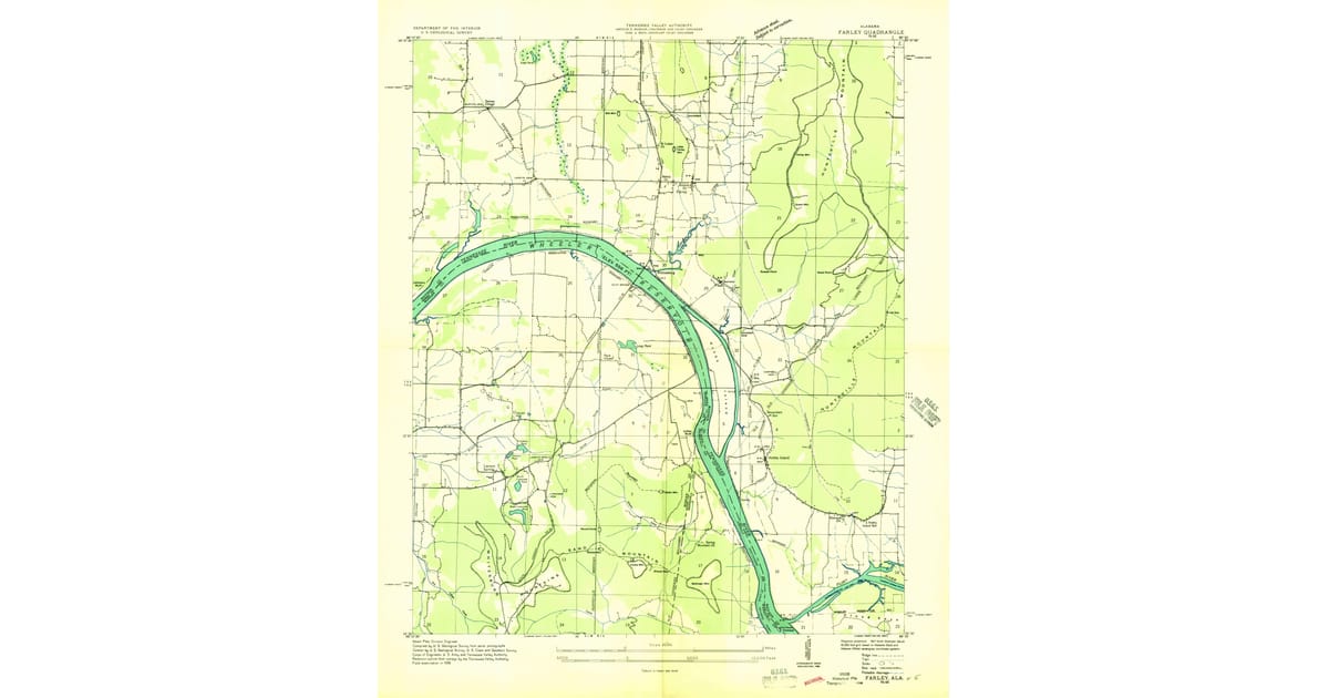 1936 Map of Farley, Madison County, AL — High-Res | Pastmaps