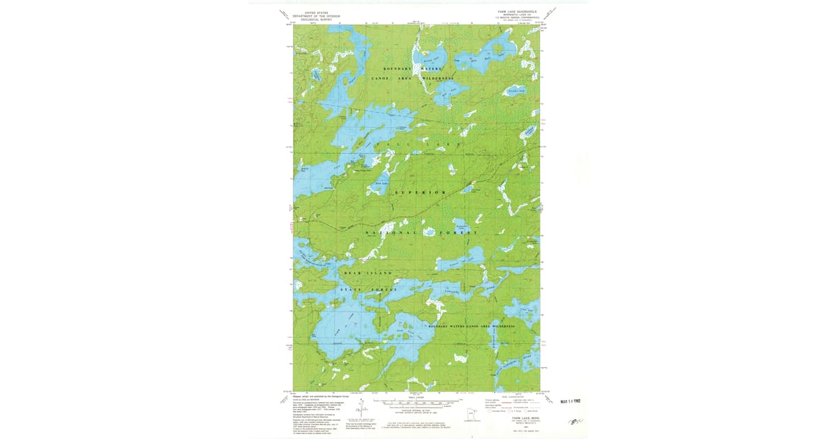 1981 Map of Farm Lake, Lake County, MN — High-Res | Pastmaps